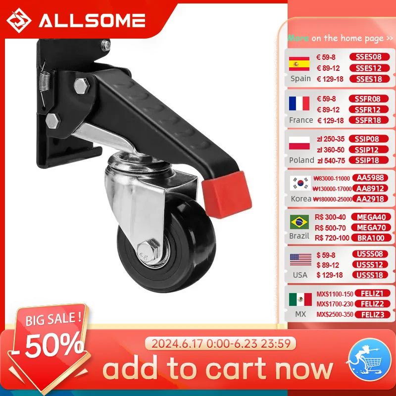 Allsome-1pc-Quick-Change-Workbench-Casters-Kit-Heavy-Duty-Retractable ...