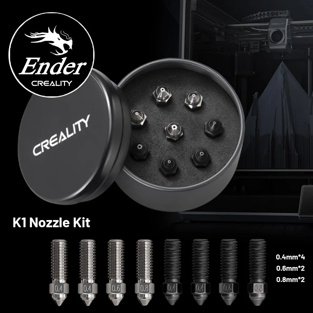 CREALITY New 8pcs K1 Nozzle Kit Copper Alloy and Hardened Steel ...