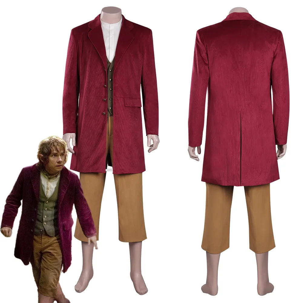 Fashion The Hobbit Cosplay Bilbo Baggins Costume Uniform Long Coat ...