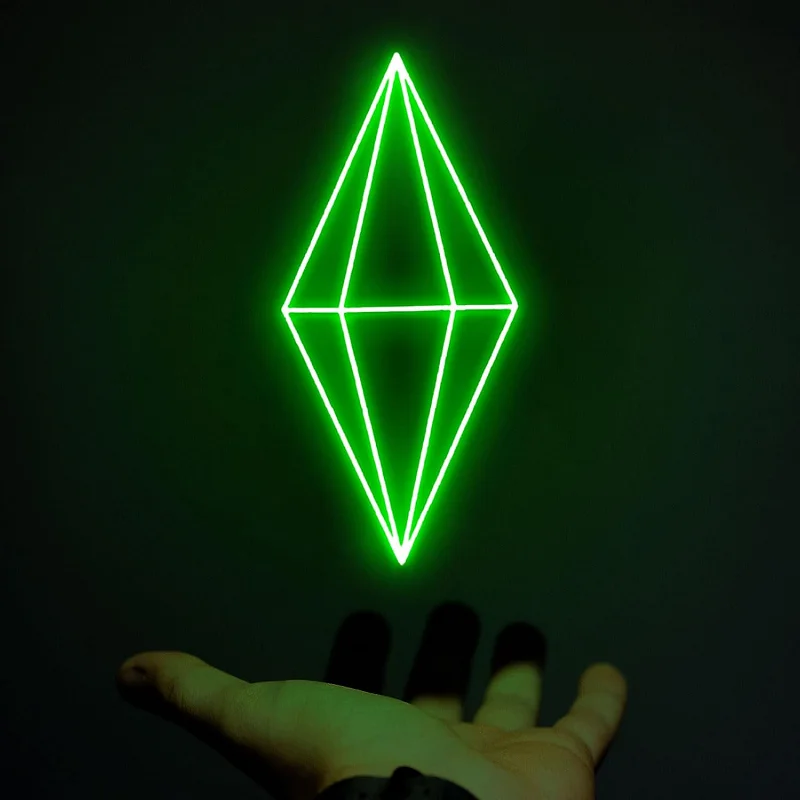 Custom SIMS Plumbob Neon Sign - LED Life Simulation Gaming Neon Sign ...