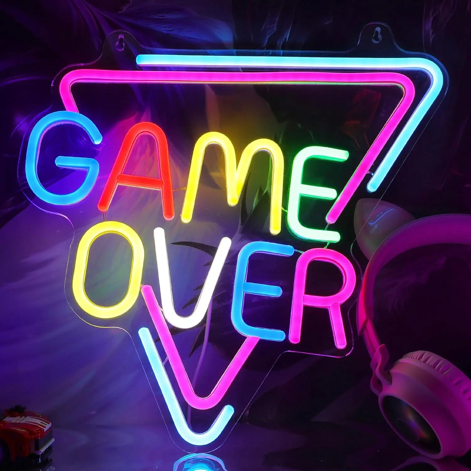 Gamer over Neon Sign for Game on Neon LED Sign for Gamer Wall Decor ...