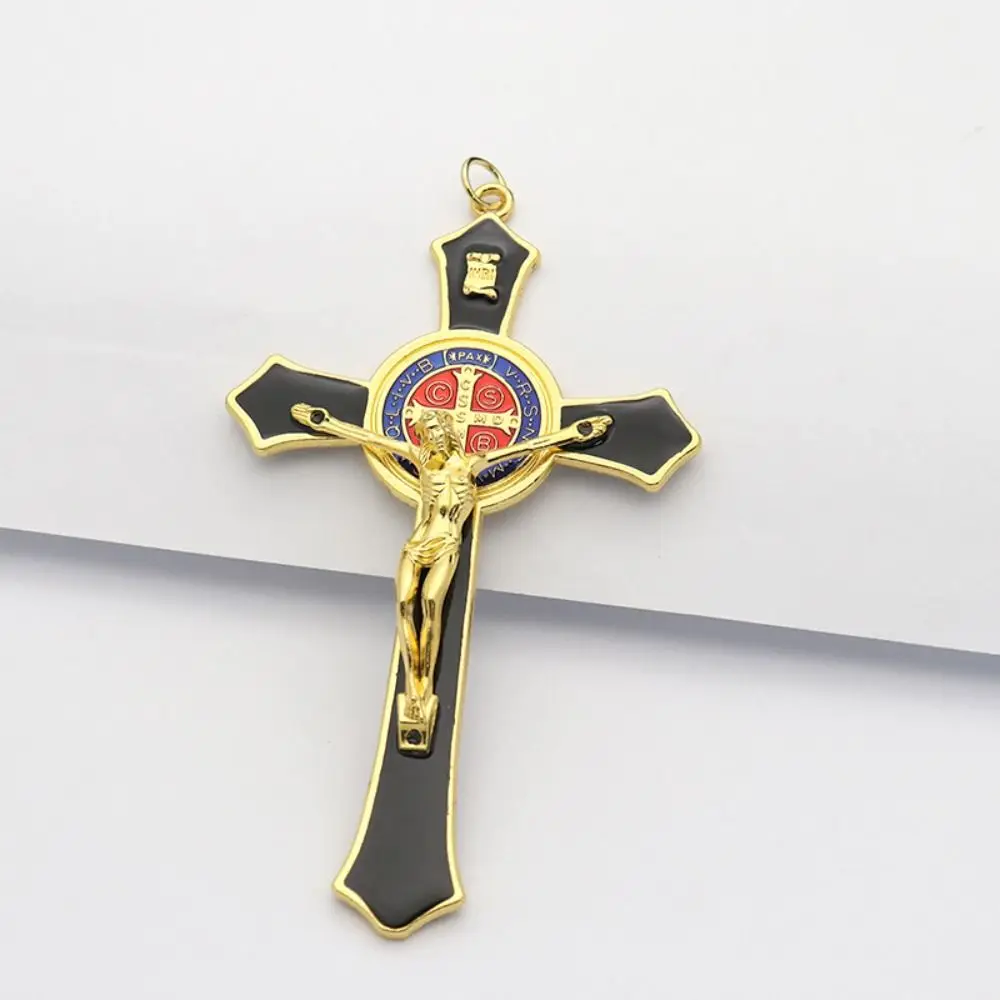 Saint-Benedict-Benedictine-Red-Enamel-Protection-Wall-Crucifix-Cross-Catholic-San-Benito-Medal ...