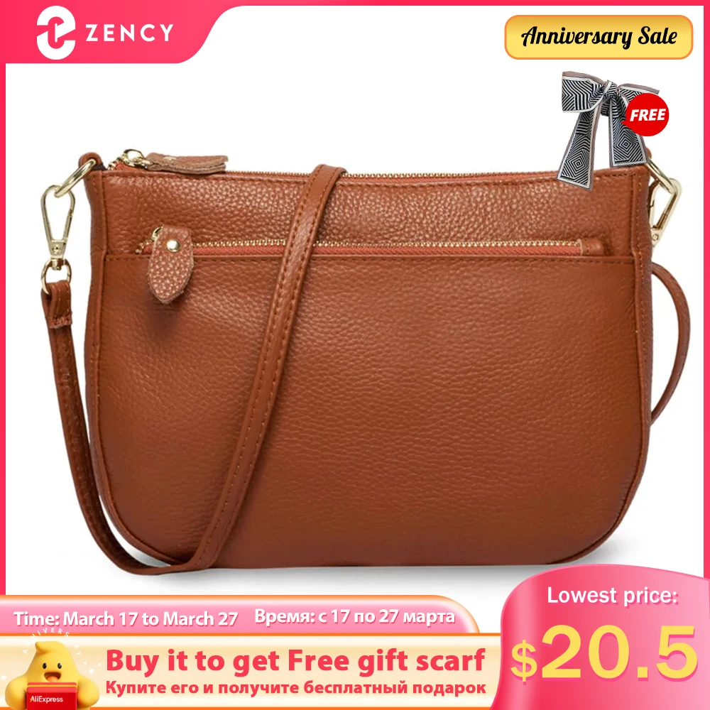 Zency-100-Genuine-Leather-Brown-Handbag-Fashion-Women-Crossbody-Bag-Small-Flap-Bags-Simple-Lady ...