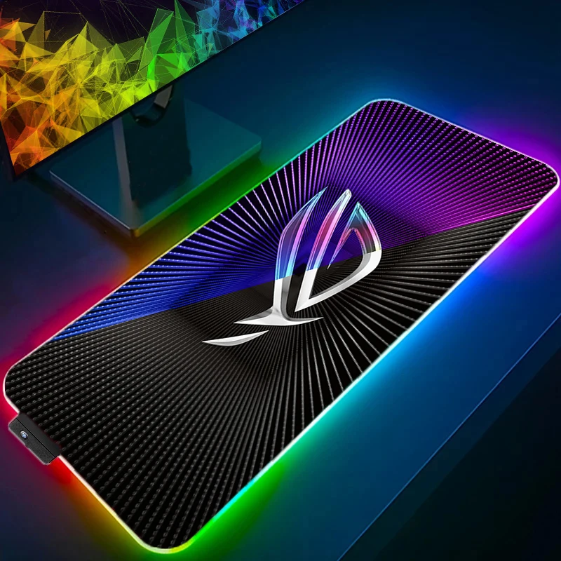 Anti-Slip-ROG-RGB-Gaming-Mousepad-Luz-Negra-LED-Mouse-Pad-Laptop-Tapete ...