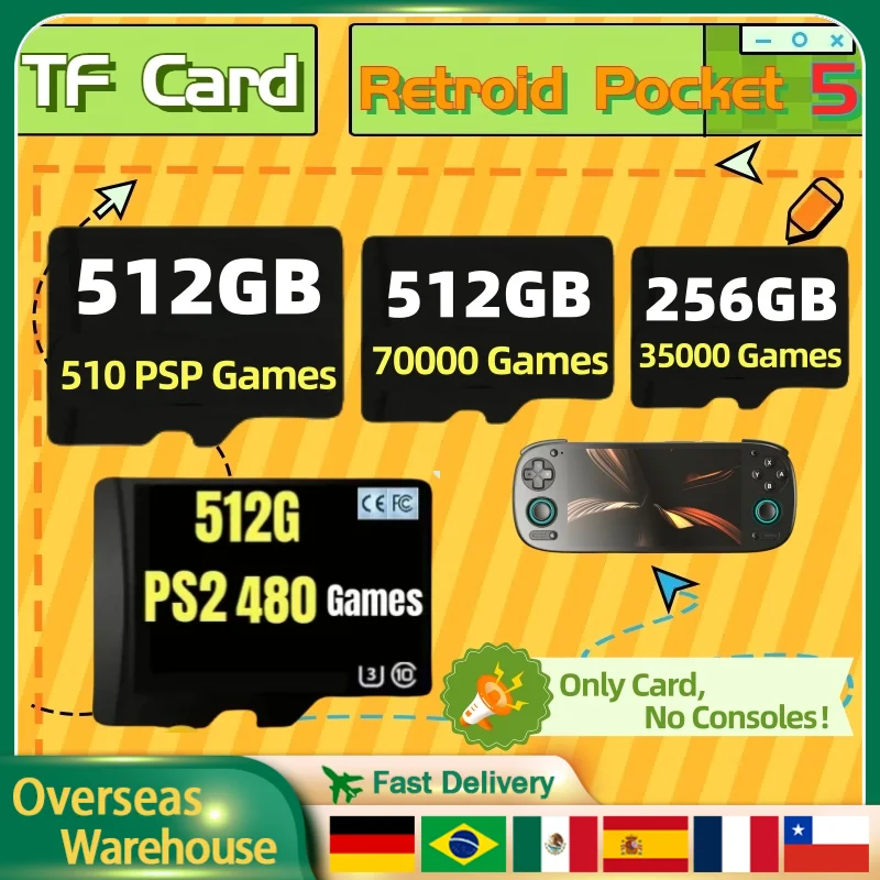 Retroid Pocket 5 Memory Card TF Card For Rp5 Popular Classic Retro Game ...