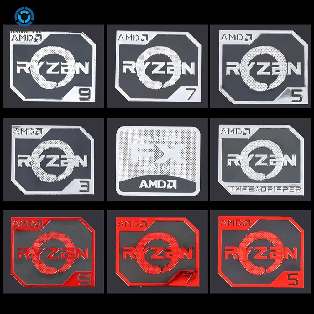 AMD-Ruilong-Ryzen-R9-R7-R5-R3-Vega-autocollant-en-m-tal-pour-ordinateur ...