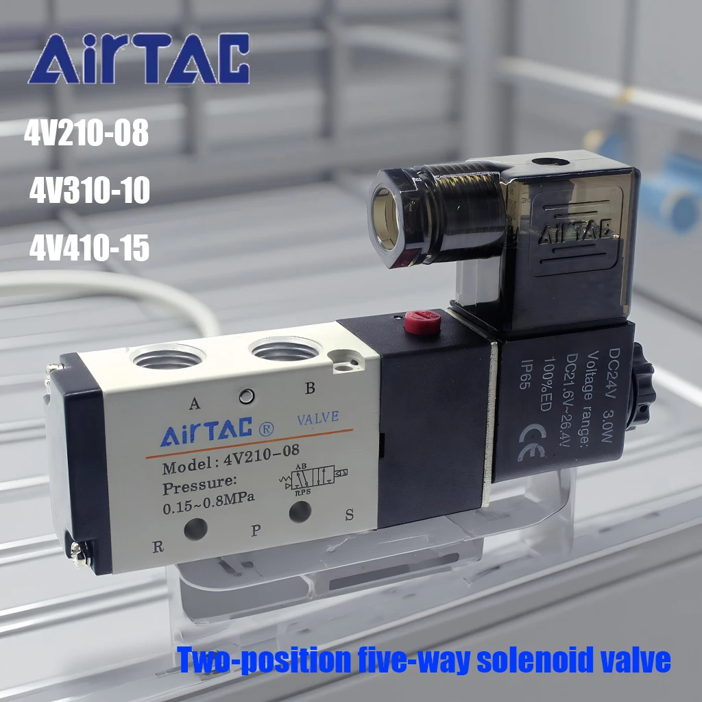 AirTAC Solenoid Valve 4V210-08 4V310-10 4V410-15 Two-position Five-way ...