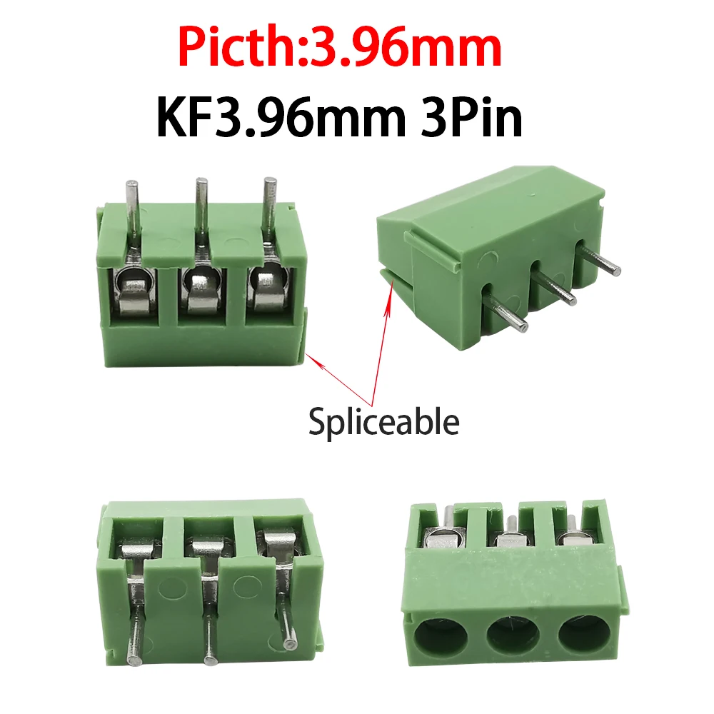 10Pcs/Lot KF396 3Pin Splice PCB Screw Terminal Block Wire Connector ...