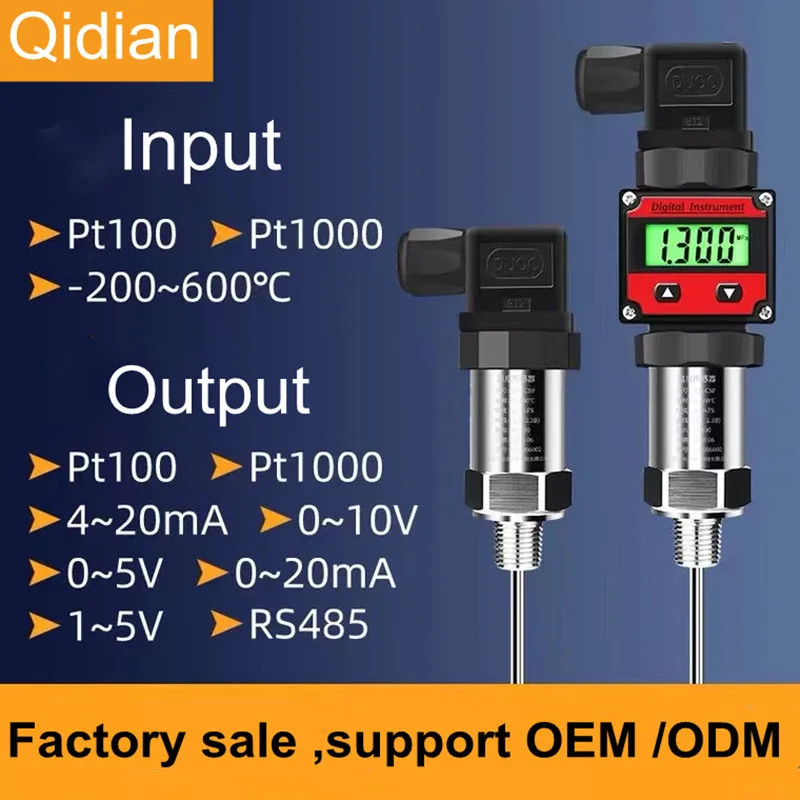 Sonda de transmisión de Sensor de temperatura integrado Pt100, 4 20Ma, acero inoxidable para ...