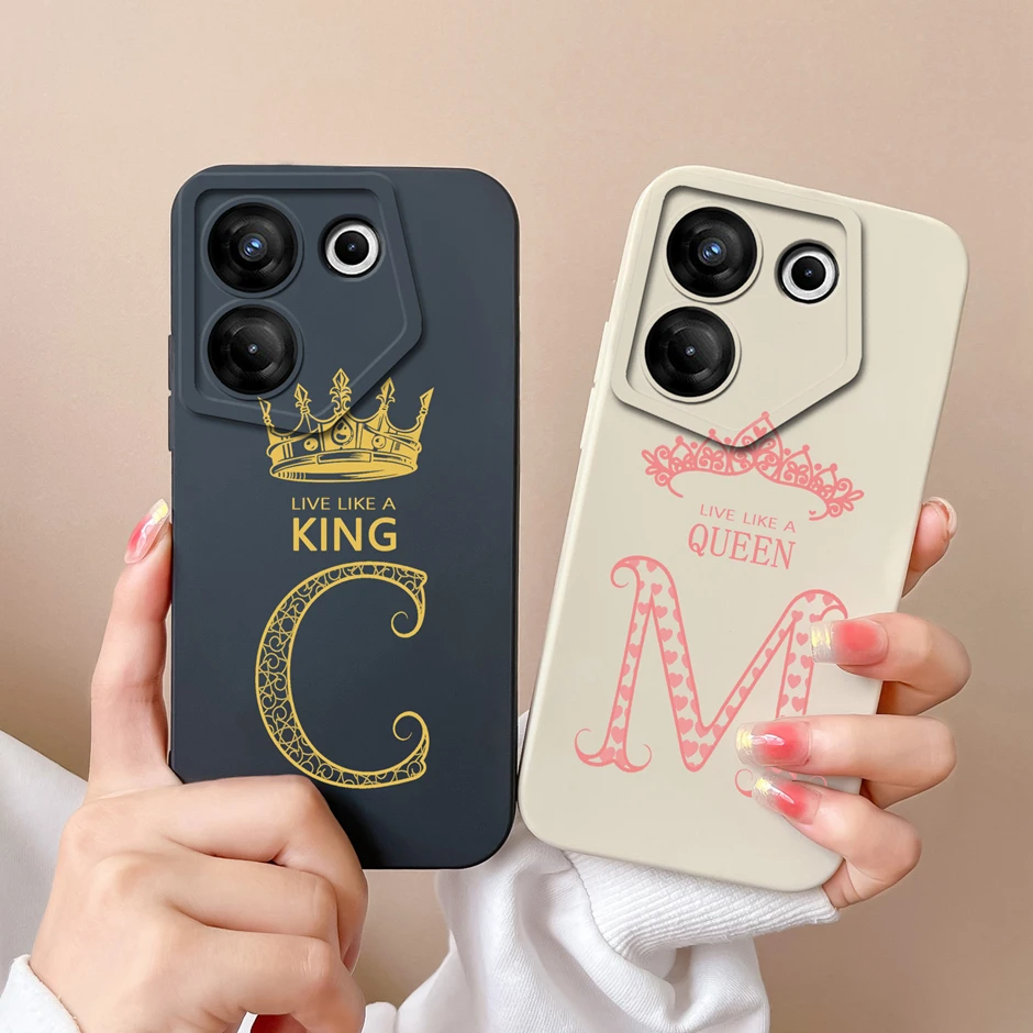 For Tecno Camon 20 Premier 5G Cases Luxury Crown Letter Pattern Liquid ...