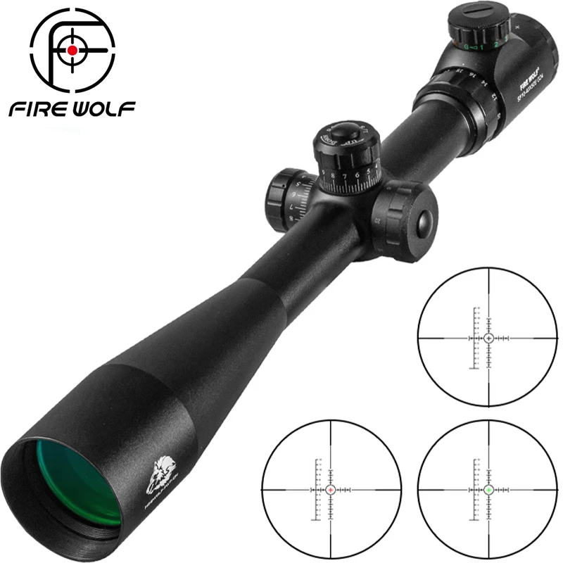 FIRW WOLF 10 40x50 Long Range Riflescope Side Wheel Parallax Optic ...