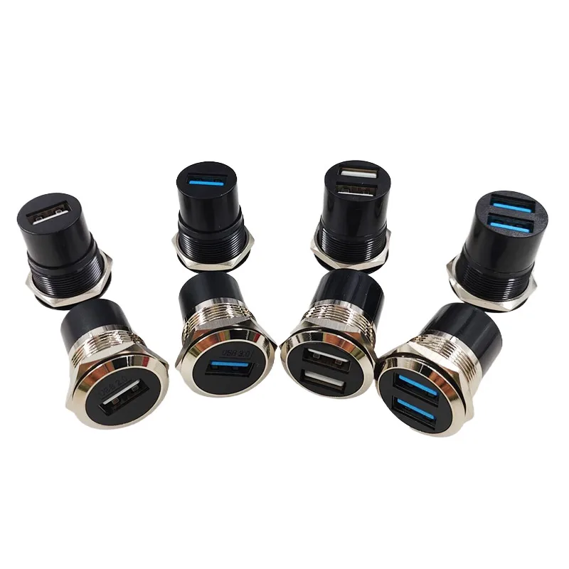 20PCS-panel-openings-24-metal-circular-D-shaped-USB-2-0-3-0-single-port ...