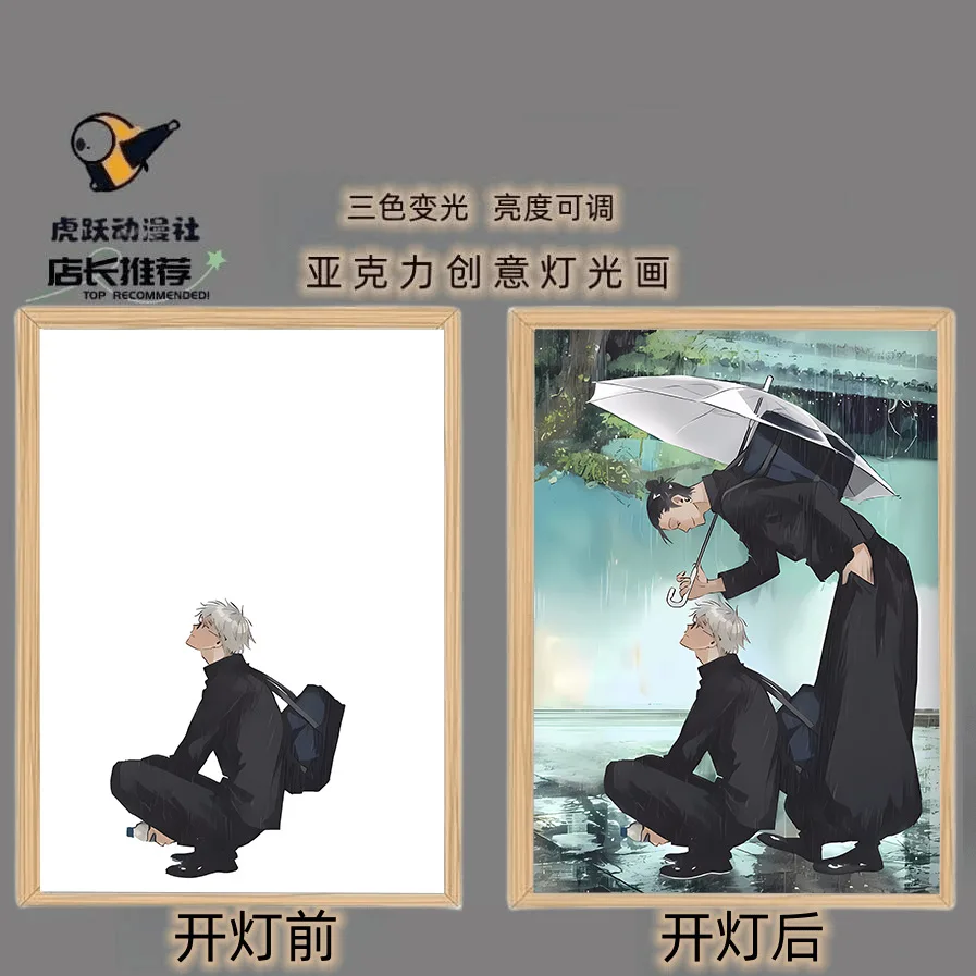 Wooden-Frame-USB-Charge-Jujutsu-Kaisen-Gojo-Satoru-LED-Dimmable-Light ...