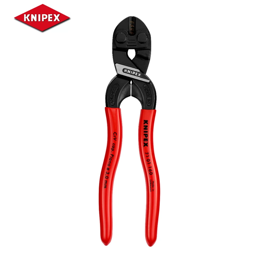 KNIPEX 71 01 160 Compact Bolt Cutter Diagonal Pliers with Notched Blade ...