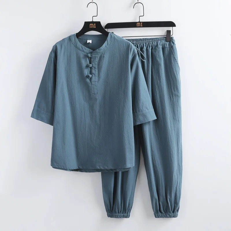 Cotton-Linen-Men-Sportswear-Tracksuit-Yoga-Tai-Chi-Martial-Arts-Set ...
