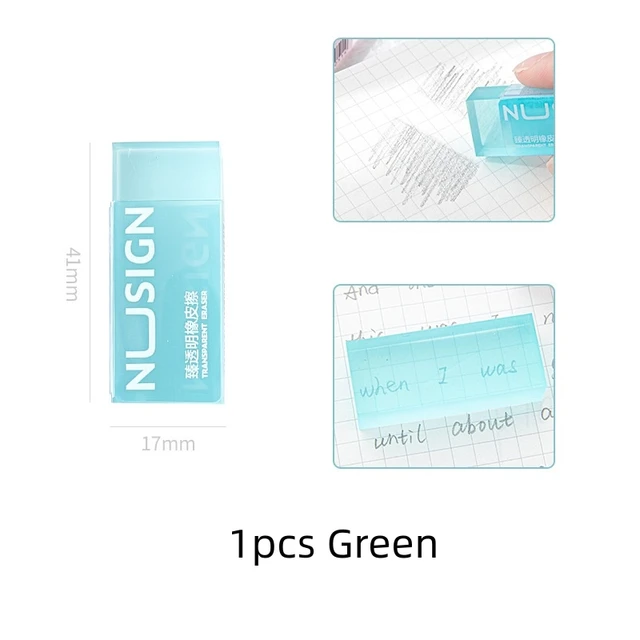 1pcs Transparent Eraser High Light Clear Color Less-dust for Pencil ...