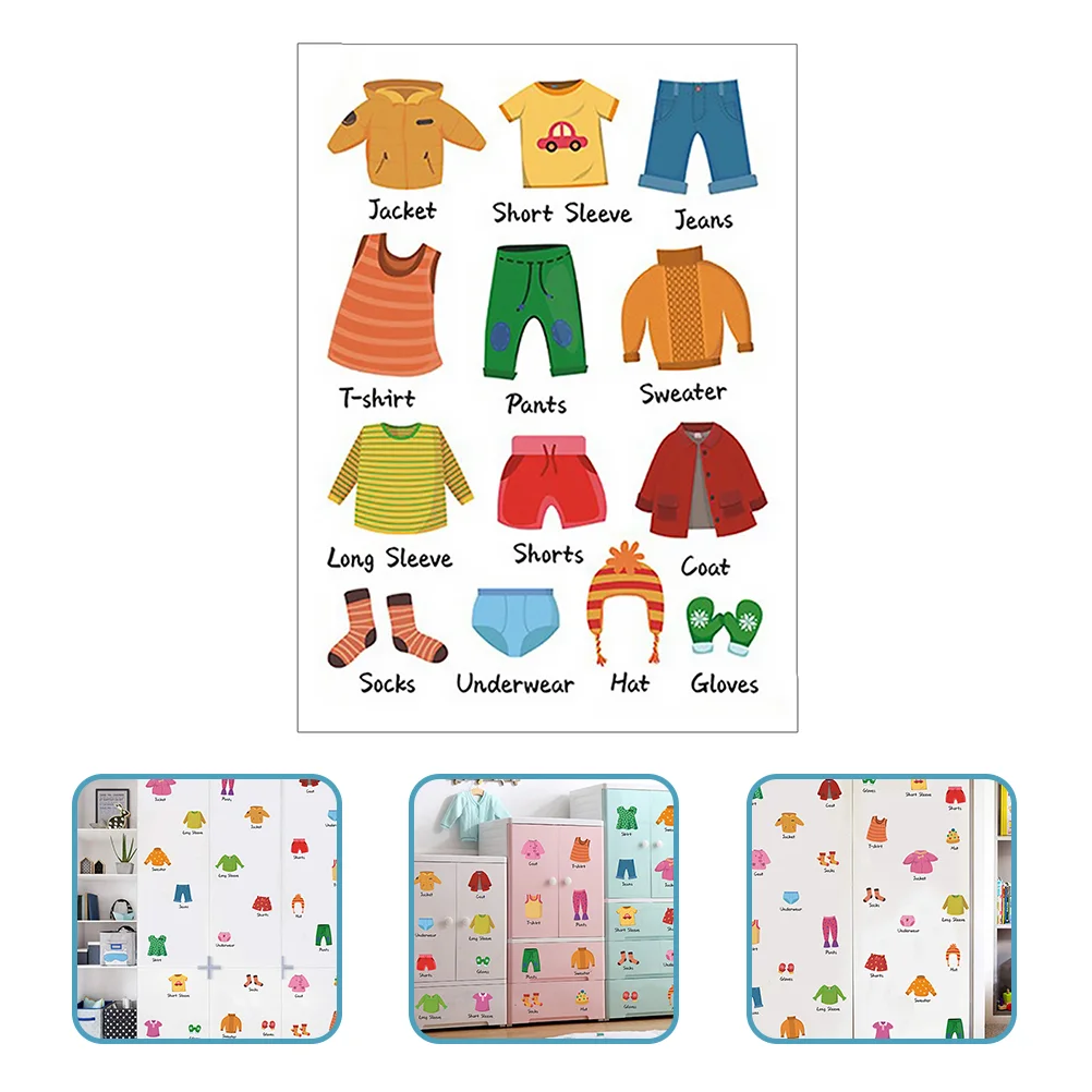 Clothing Labels Wardrobe Kids Stickers Clothes Dresser Decals Label ...