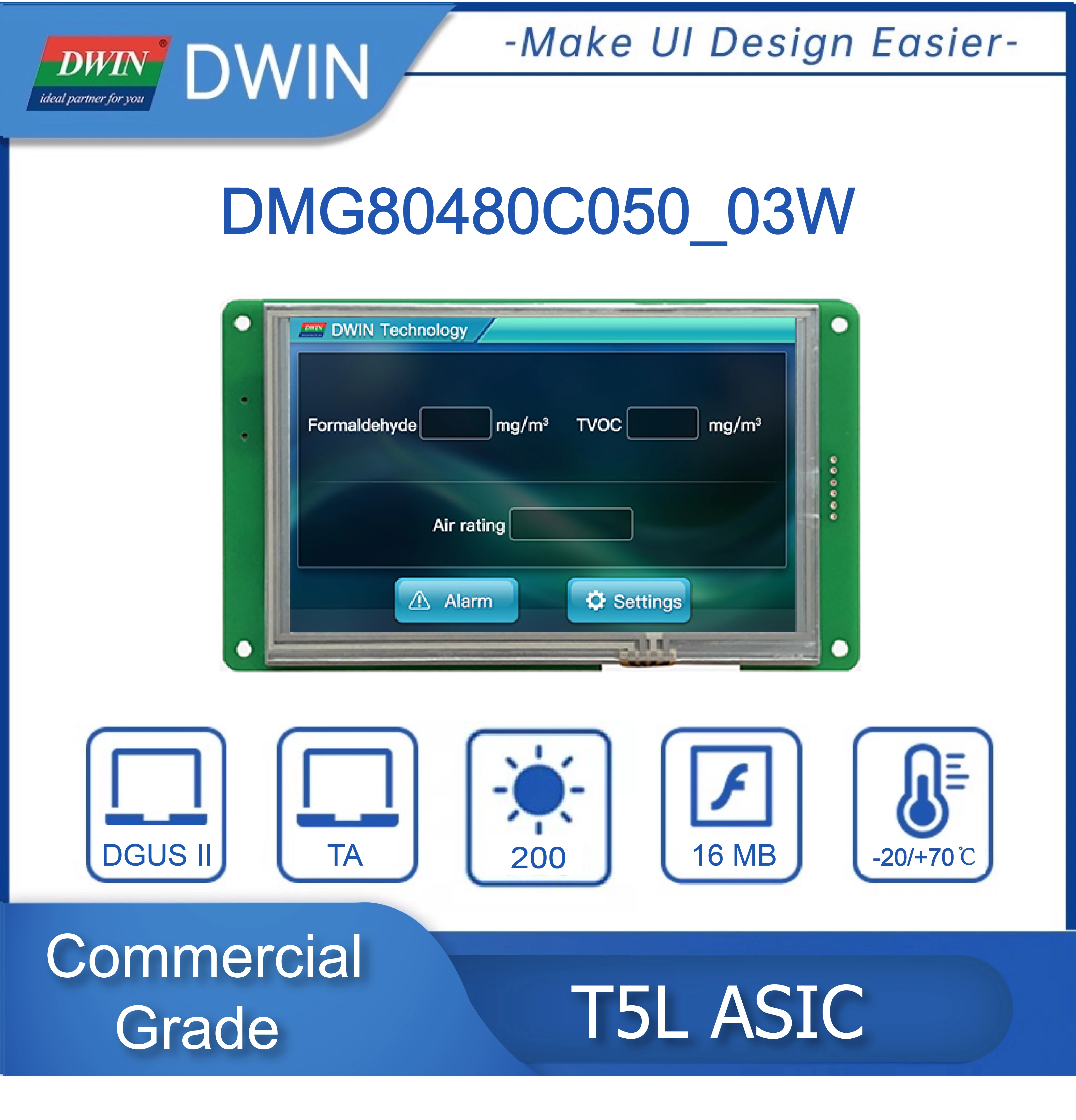 Hot Sale Dwin 5.0 Inch Hmi Intelligent Module, Lcd Display, 800*rgb*480 ...