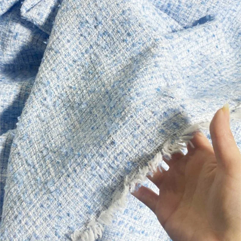 Light-Blue-tweed-fabric-Wide-100cm-x-150cm-ladies-tweed-fabric-Vintage ...