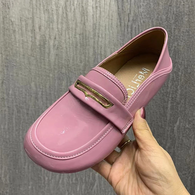 Fashion Luxury Brand Women Shoes Patent Leather Female Flats Loafers ...