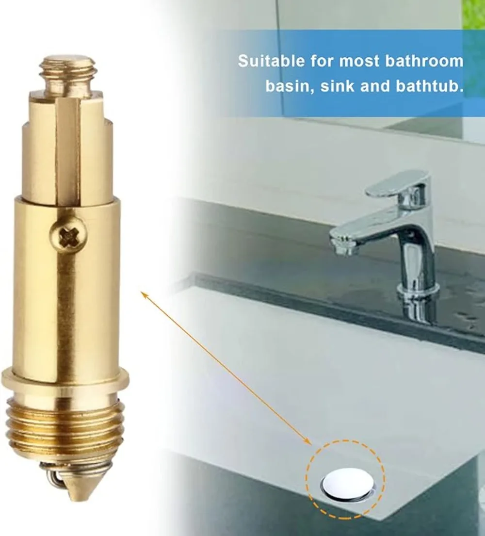 Spring Plugs Bounce Valve Brass Basin Sink Bath Replacement Waste Easy ...