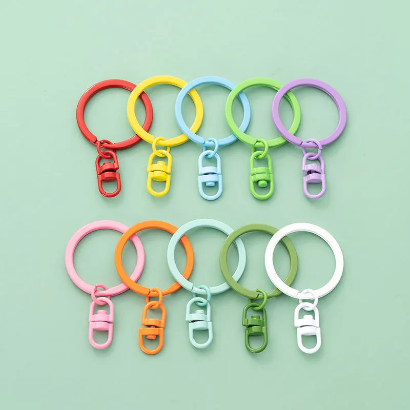 10 Pcs/Lot 50mm Color Painted Keyring Keyring Metal Split Ring Candy ...