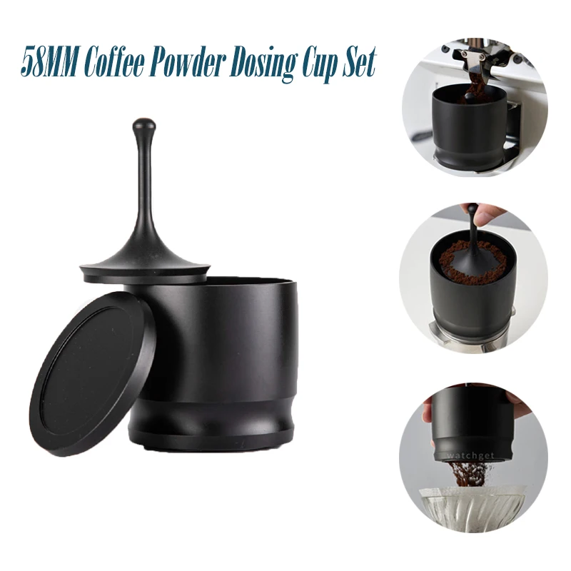 58 Mm 포터필터 커피 파우더 도징 컵 세트 세련된 에스프레소 필터 도징 깔때기 호퍼 카페 바 카운터 바리스타 액세서리 바리스타 커피 파우더 도징 컵