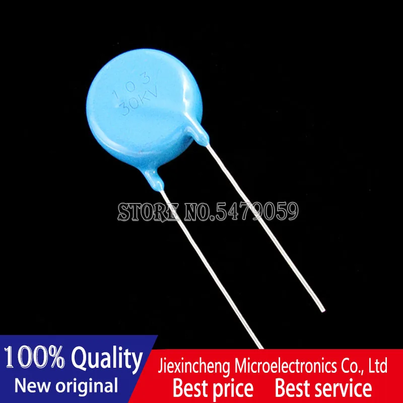 10PCS-103-103M-30KV-103PF-10000PF-30000V-0-01UF-10NF-DIP2-High-voltage ...