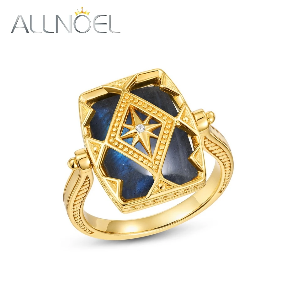 ALLNOEL-Natural-13-10MM-Blue-Labradorite-925-Sterling-Silver-Rings ...