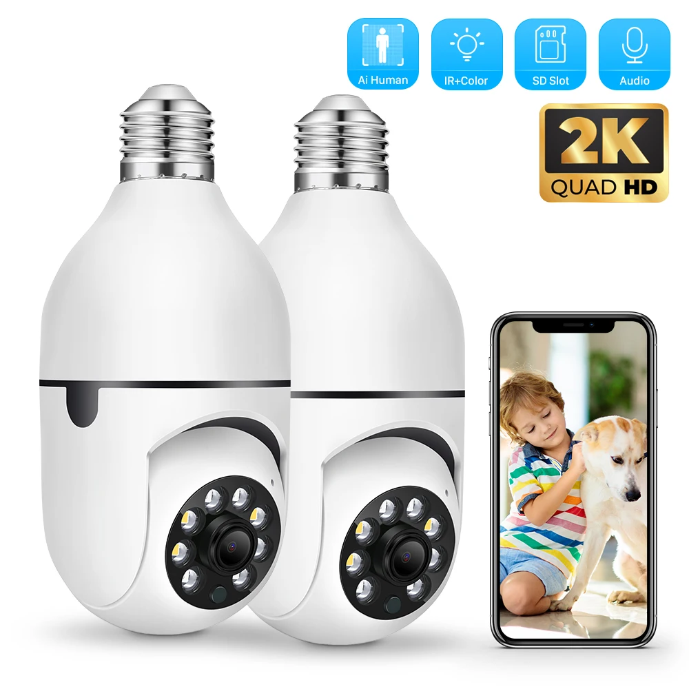 4MP-2K-E27-Bulb-Surveillance-Wifi-Camera-Indoor-2MP-Ai-Automatic-Human ...
