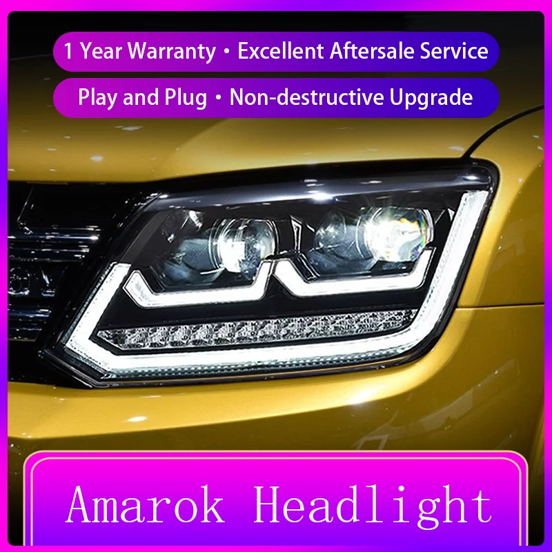 Auto-Dynamic-Lights-For-Volkswagen-VW-Amarok-2008-2021-Front-Lamp-Projector-Lens-DRL-Headlight ...