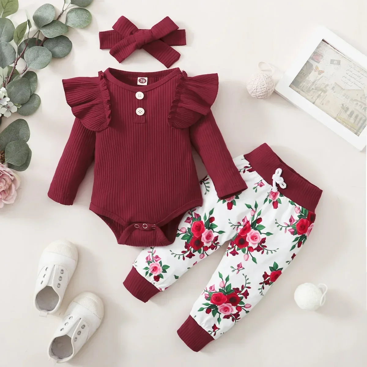 3Pcs Newborn Girl Clothes Set 3 Months Baby Girl Clothes Toddler Girl ...