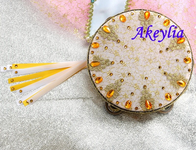 Gold-yellow-La-Esmeralda-circular-Hand-Drum-Tambourine-wooden ...