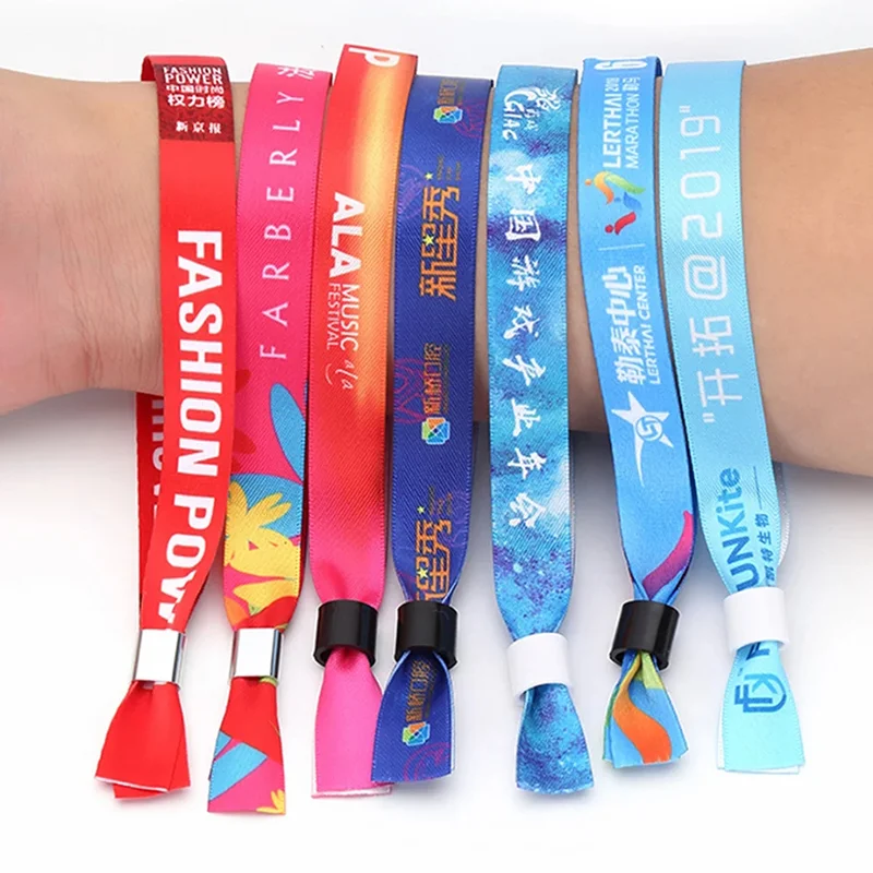 100/200pcs Custom Cloth Event Wristbands Color Disposable Wristband ...