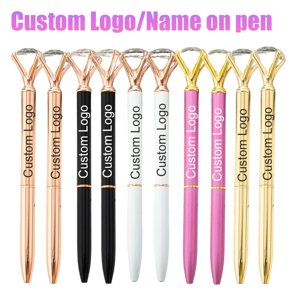 10-50-Pcs-Big-Crystal-Diamond-Pen-Custom-Logo-Engrave-Name-Metal ...