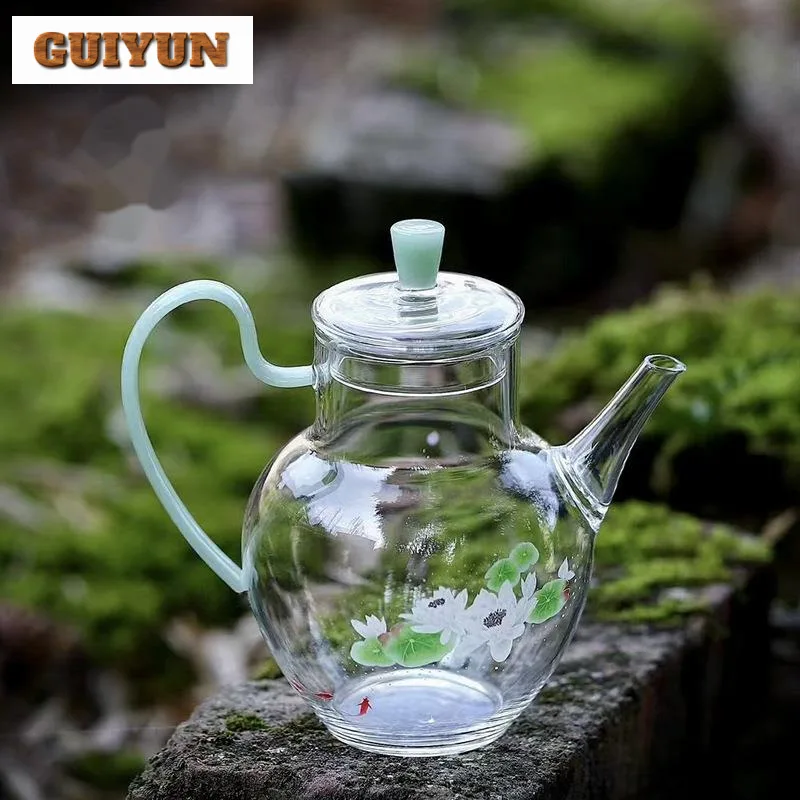 450ml-Creative-Fish-Playing-Lotus-Glass-Tea-Pot-Special-Green-Brewing ...