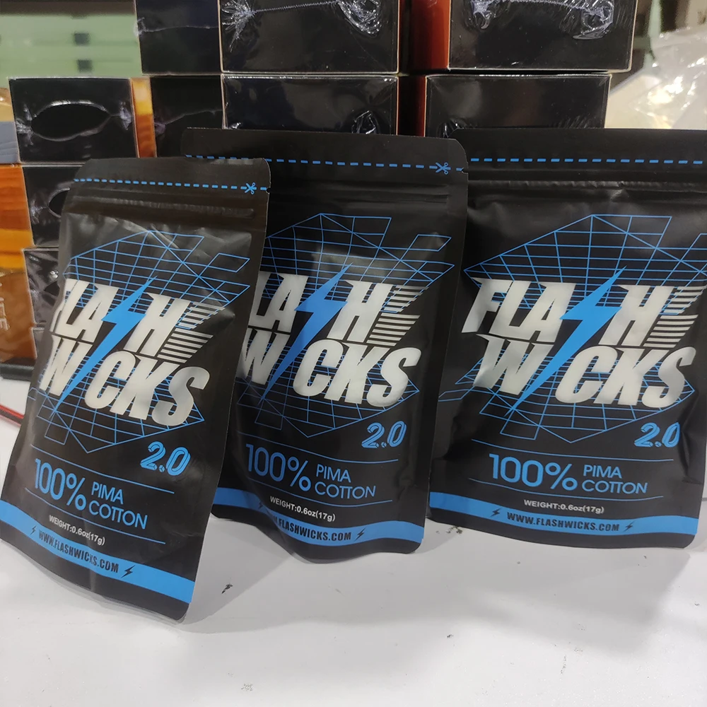 100% Flash Wicks 2.0 Cotton For RDA/RTA/RDTA Atomizer Vape Bacon Cotton ...