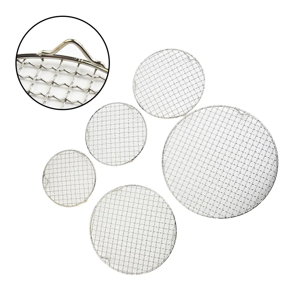 Round-Bbq-Net-With-Foot-Barbecue-Grill-Meshes-Cooling-Rack-Steam-Baking ...