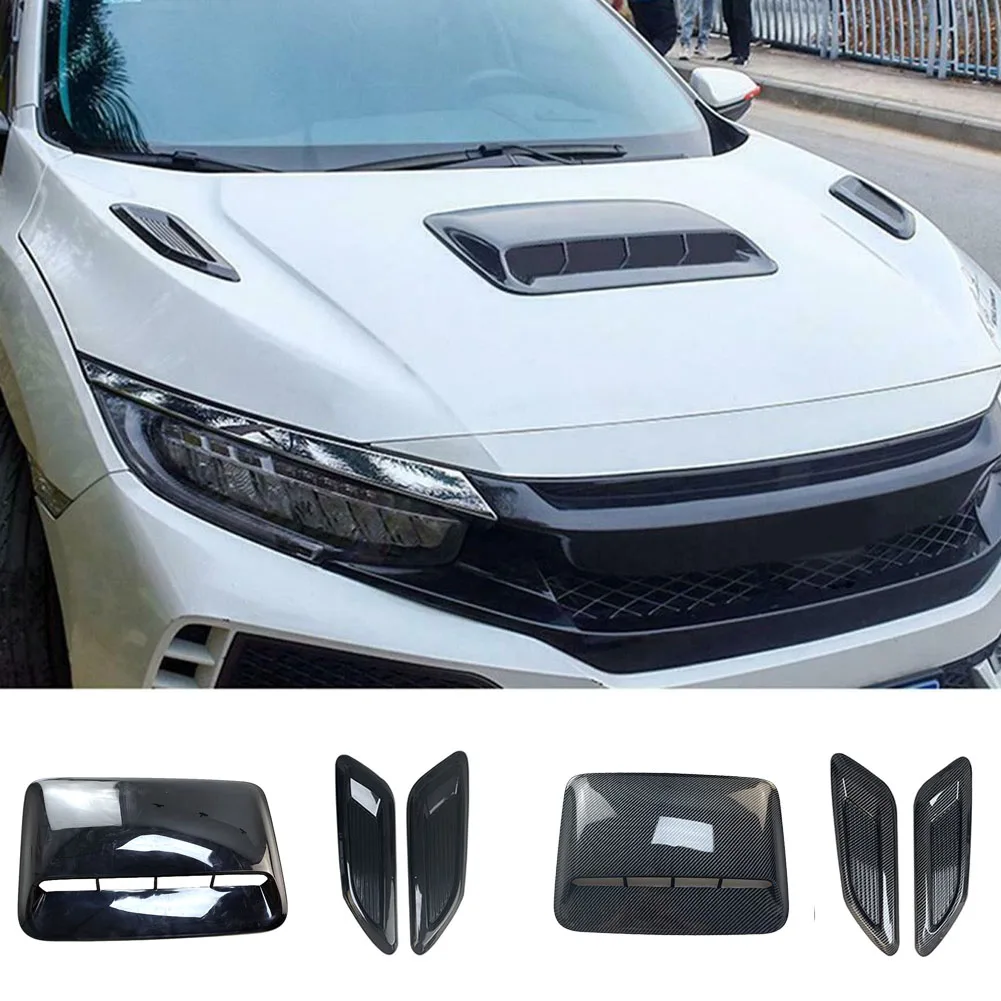 3PCS-Car-Air-Flow-Intake-Hood-Scoop-Vent-Bonnet-Decorative-Cover-Center ...
