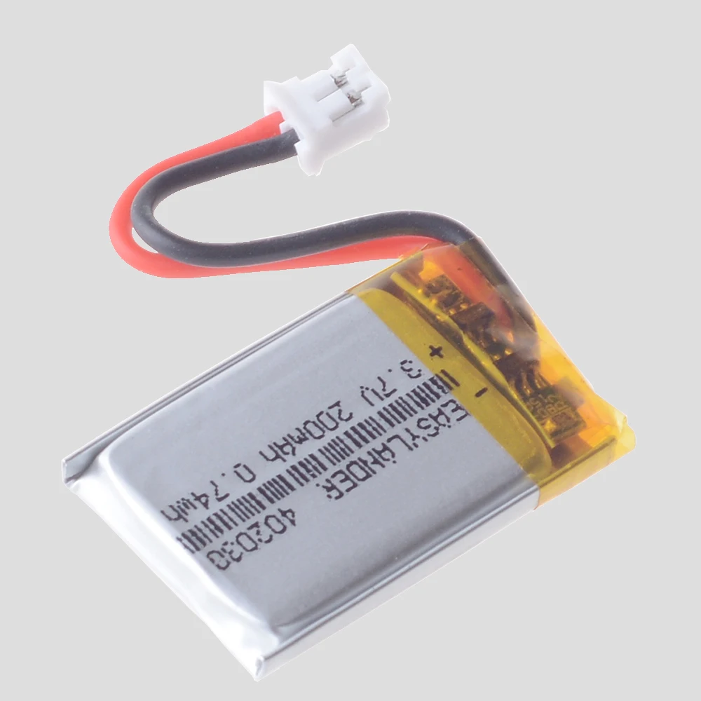 10Pcs/Lot JST2.0 2P 402030 3.7V 200mAh Li-Polymer Battery Lipo ...