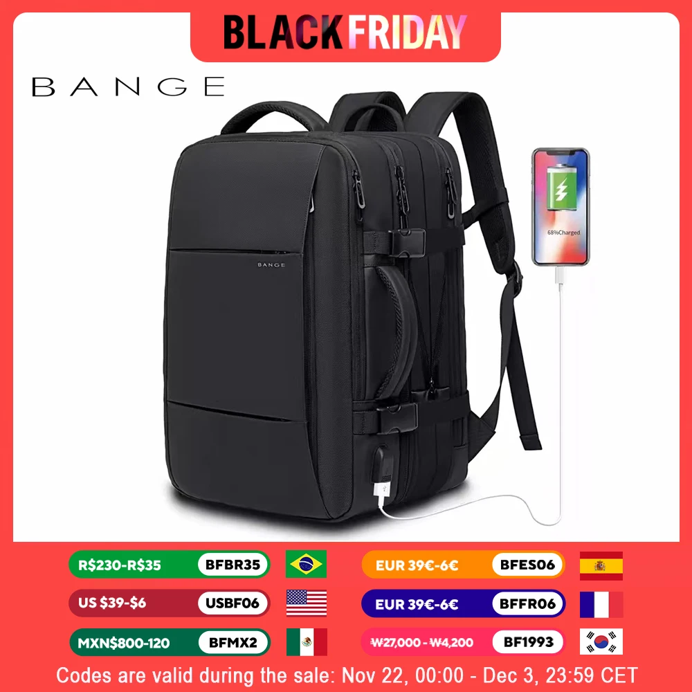 BANGE-Travel-Backpack-Men-Business-Backpack-School-Expandable-USB-Bag ...