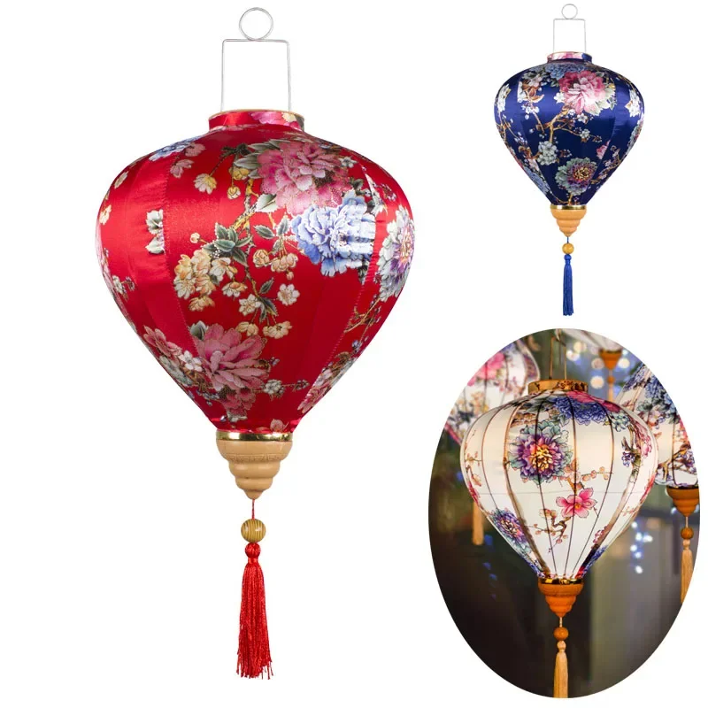 12/10inch Classic Palace Lantern Waterproof Silk Chinese Style Lantern ...