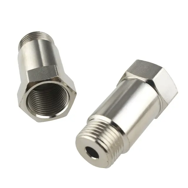 2PCS 02 O2 oxygen sensor extension extender adapter M18X1.5 Bung Silver ...