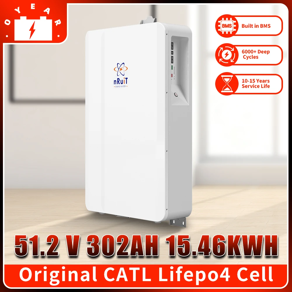15KW home battery backup 48v lifepo4 battery nRuit 300AH energy storage ...