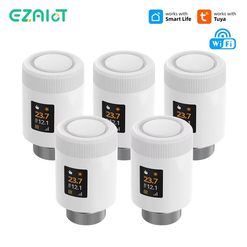 Tuya Smart WiFi6 Thermostatic Radiator Valve TRV Programmable Actuator ...
