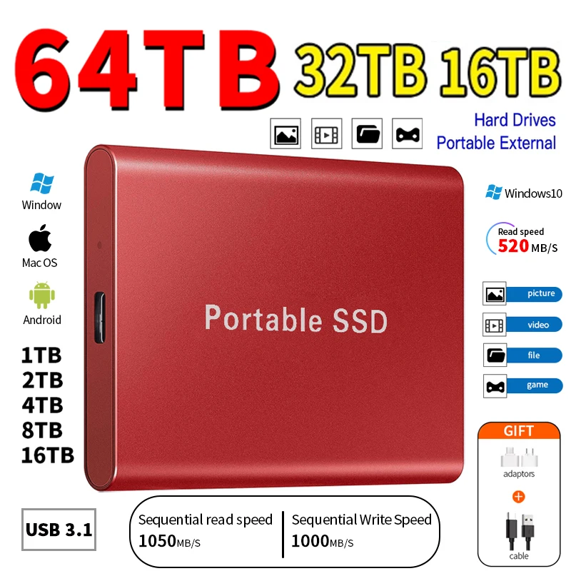 External-Hard-Drive-1TB-Portable-SSD-16TB-Hard-Disk-Storage-High-Speed ...