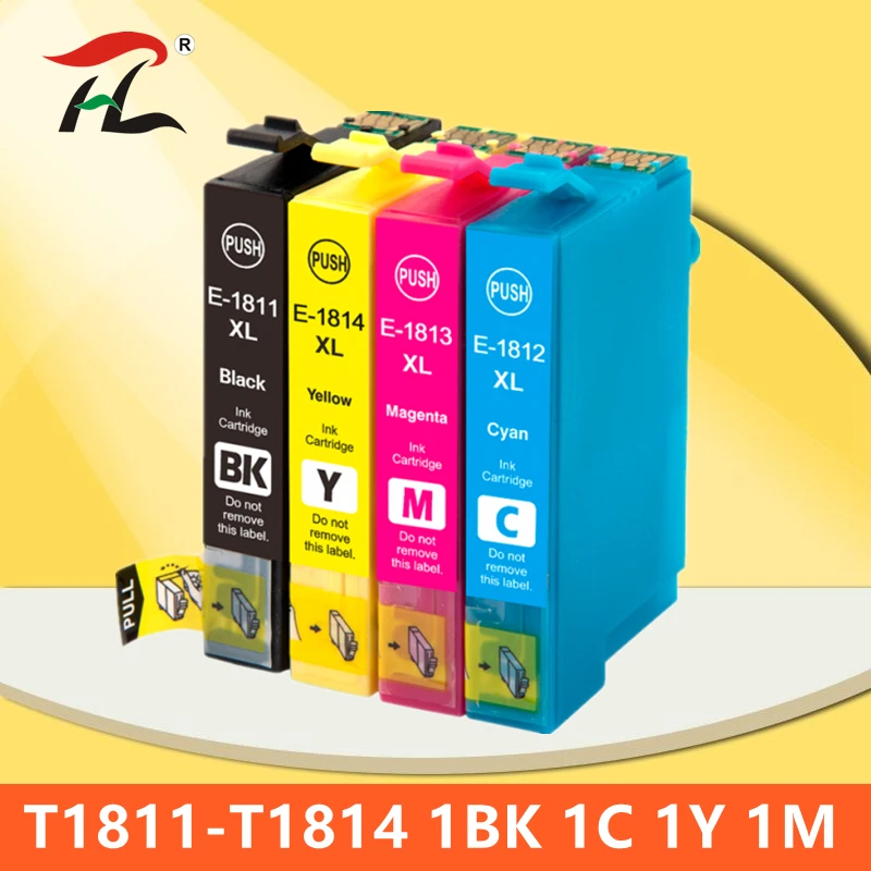 Compatible For T1811 T1812 T1813 T1814 Ink Cartridge For Epson Xp-215 ...