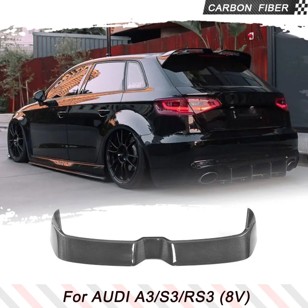Carbon-Fiber-FRP-Rear-Roof-Spoiler-Window-Wing-for-Audi-A3-Sline-S3-RS3 ...