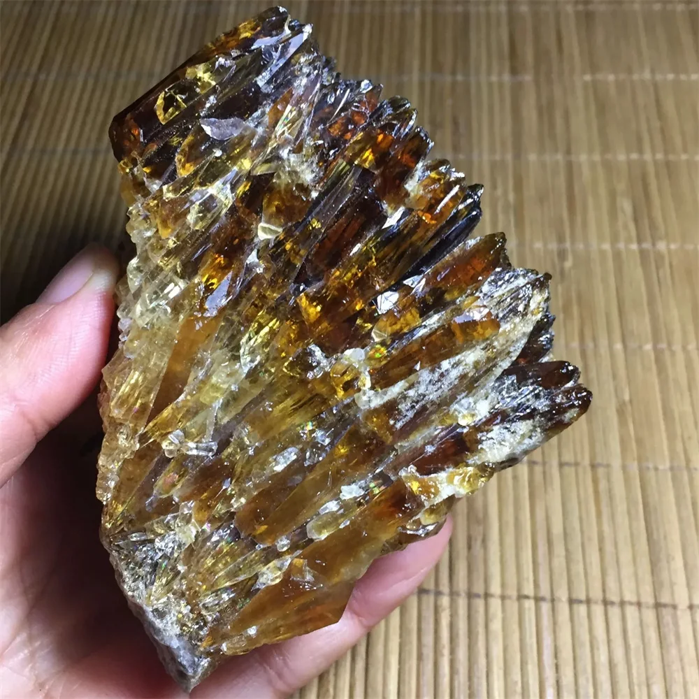 Natural Amber Calcite Crystal Clusters, Crystal Rough Stones, Energy ...