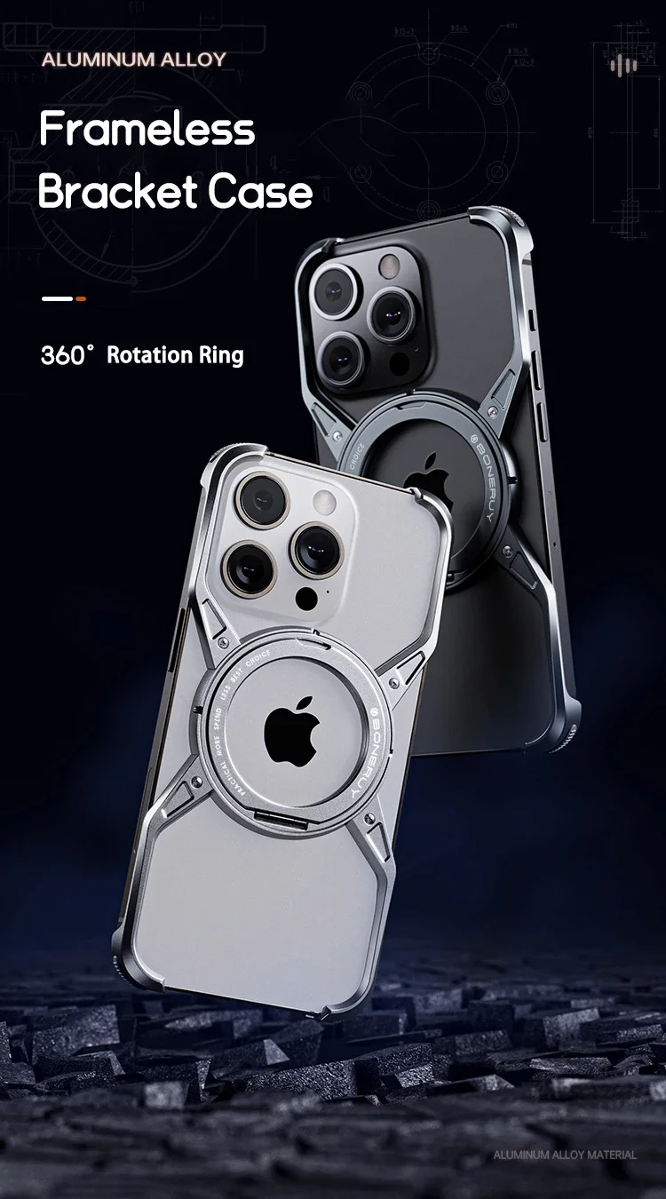 Магнитный чехол из алюминиевого сплава для iPhone 14, 13, 15 Pro Max, с ...